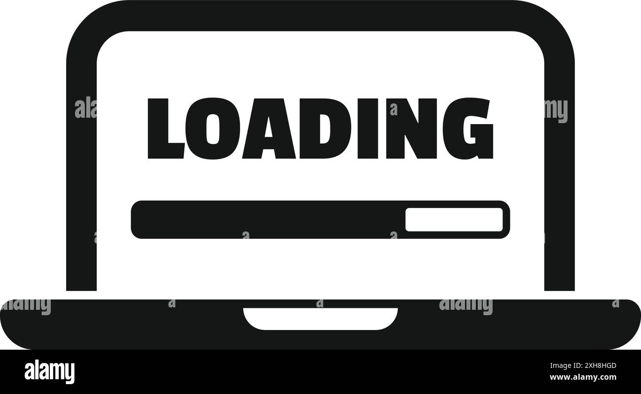 Simple icon representing the loading process on a laptop computer Stock ...