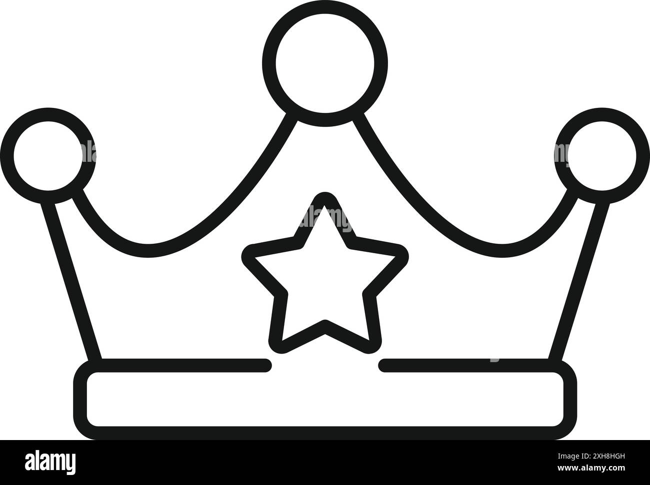 Simple line art crown featuring a star, symbolizing achievement and ...