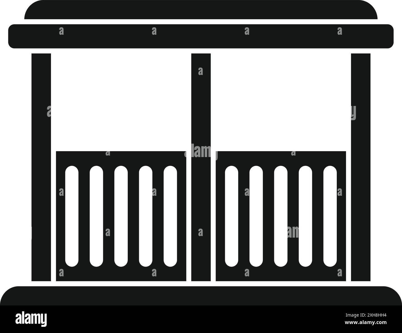 Black and white silhouette of a double gate ranch entrance leading to a ...