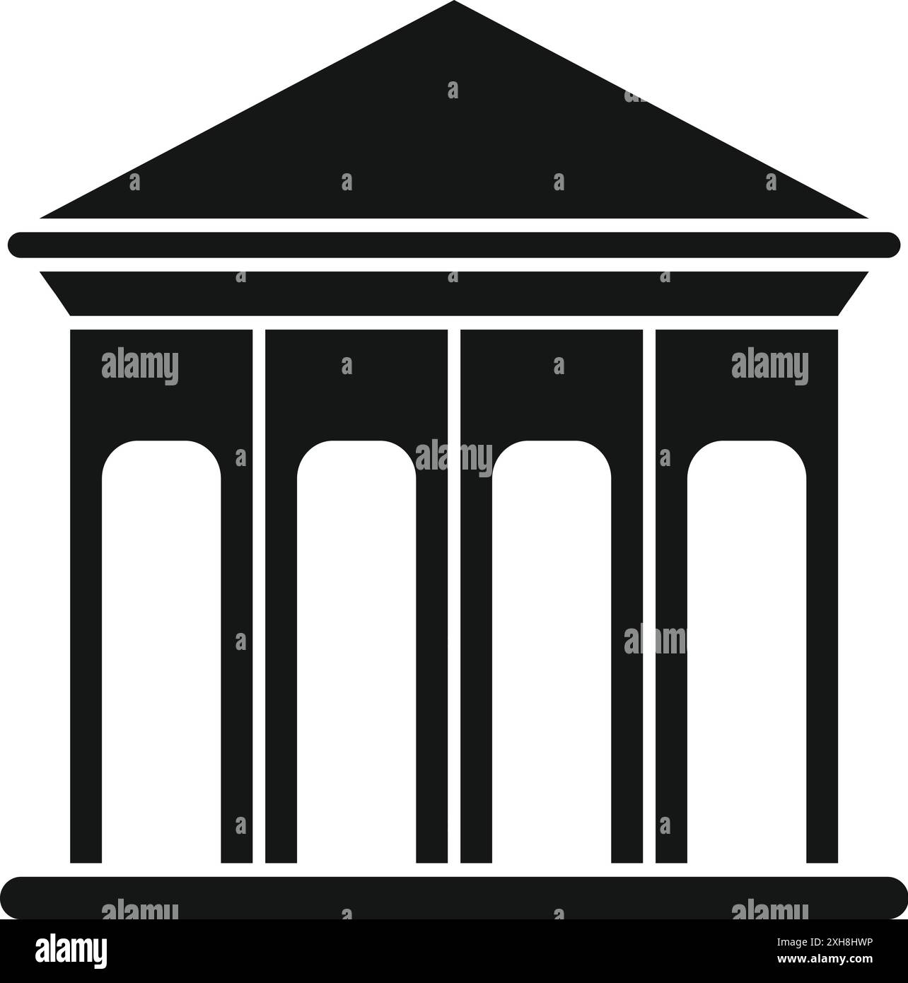 Simple icon of a greek temple, representing history, architecture and ...