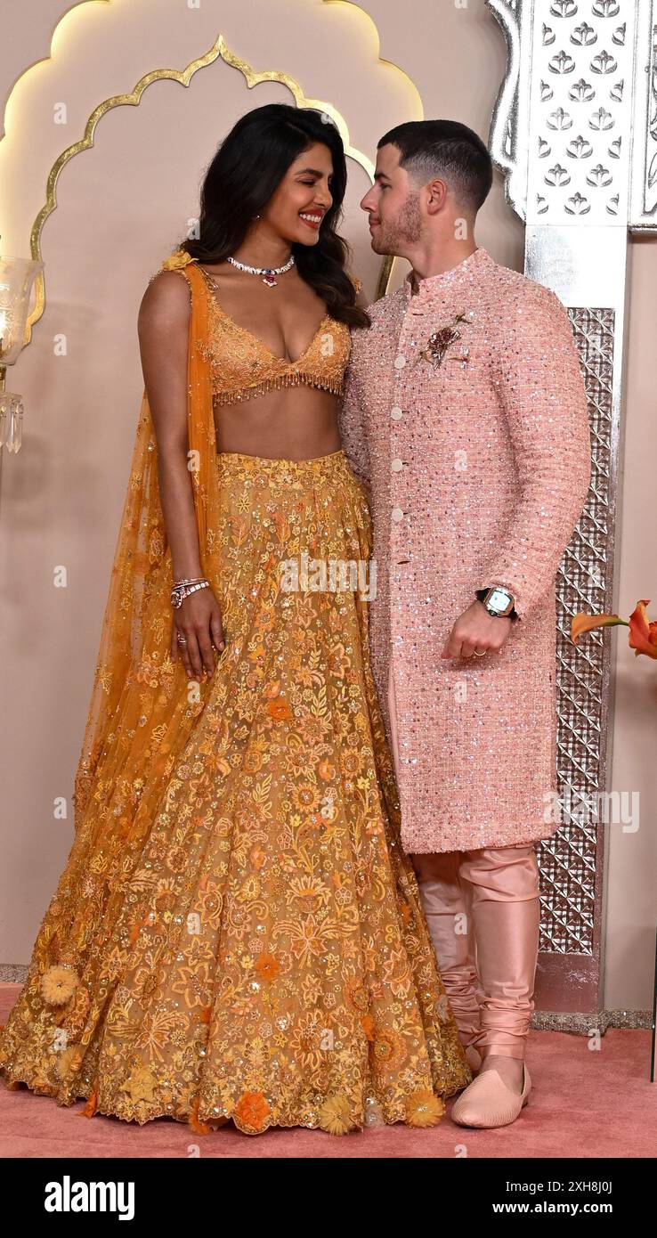 MUMBAI, INDIA - JULY 12: Indian actress Priyanka Chopra and husband ...