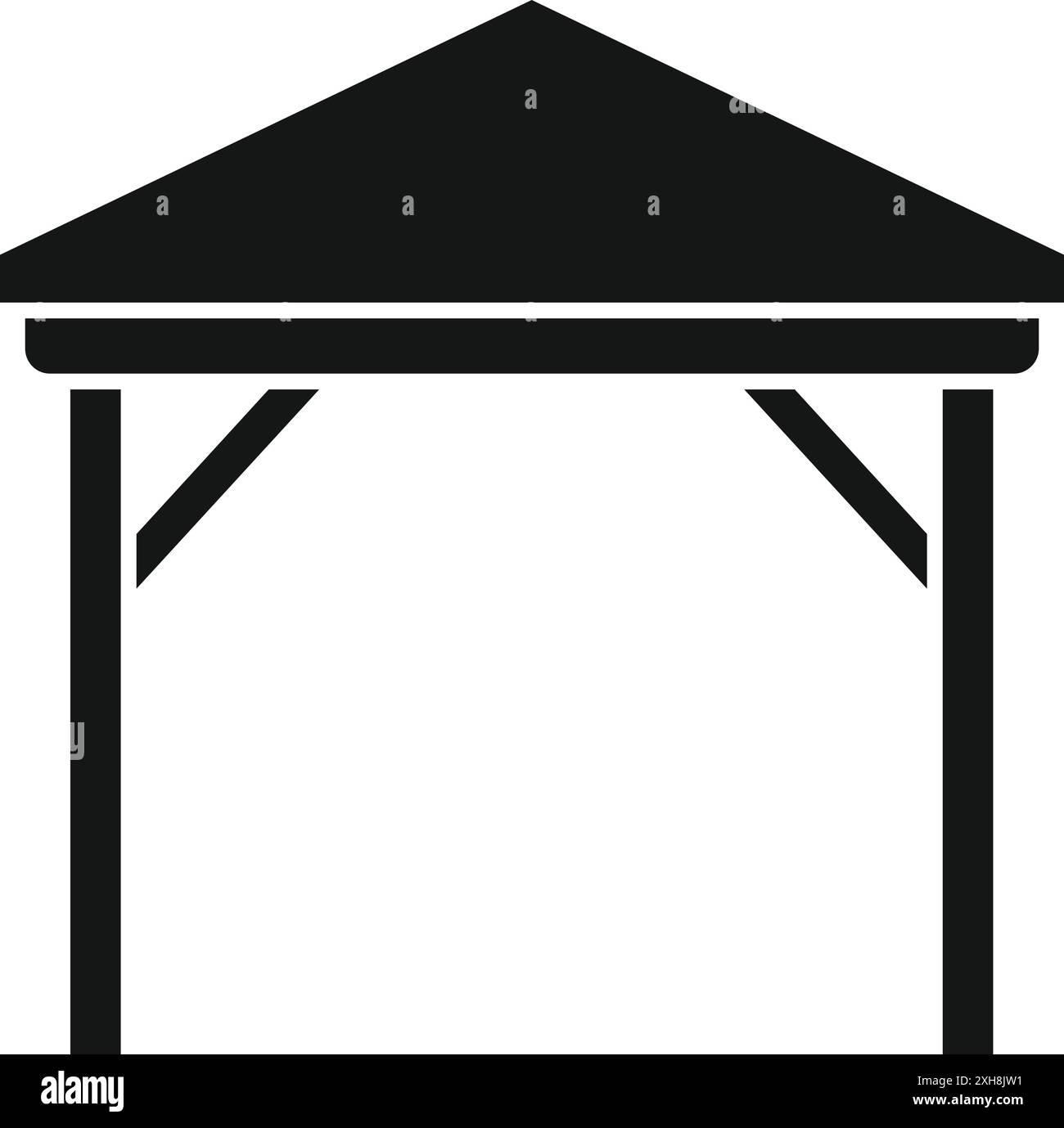 Pergola canopy wooden gazebo Black and White Stock Photos & Images - Alamy