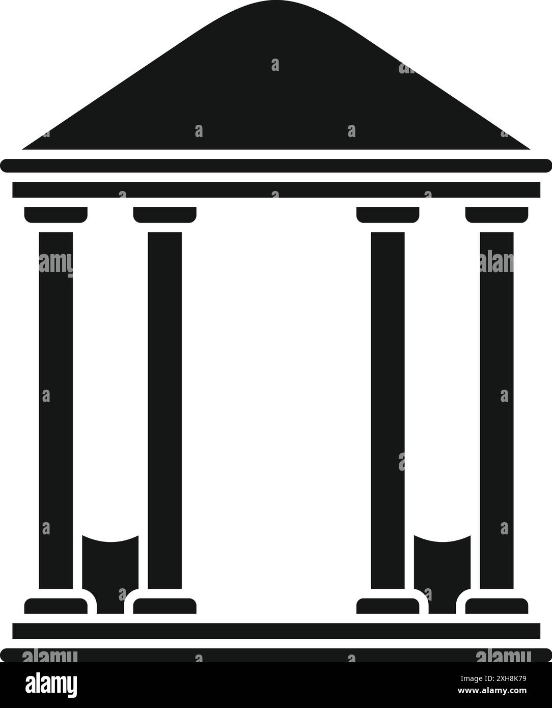 Simple icon of an ancient greek building facade featuring columns and a ...