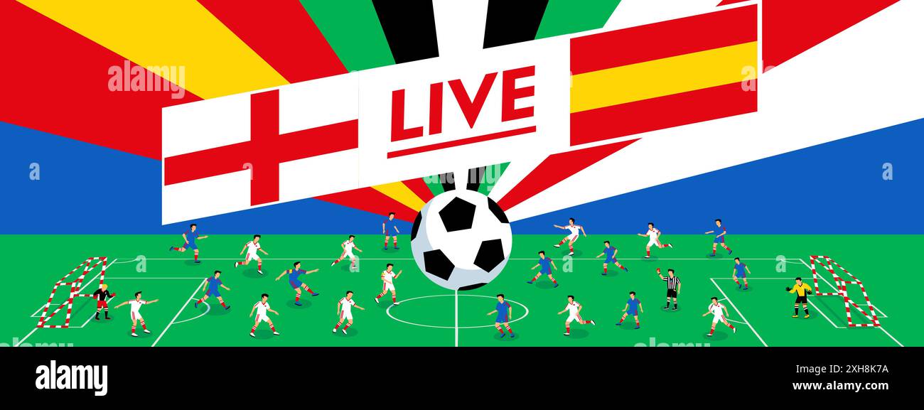Football championship live stream. Soccer cup banner. Flat style vector ...