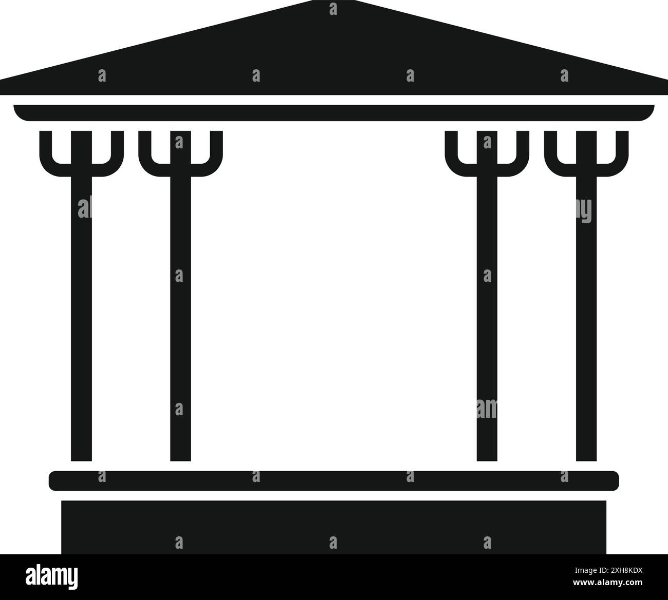 Silhouette of gazebo Black and White Stock Photos & Images - Alamy