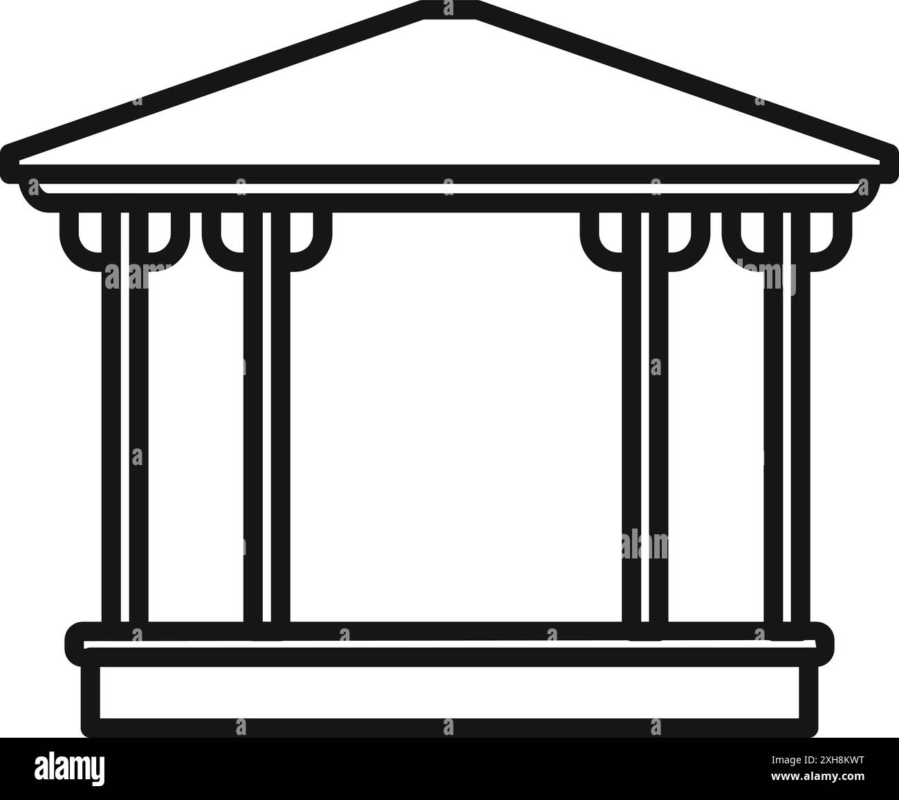 Simple line art illustration of a gazebo with a podium, perfect for ...