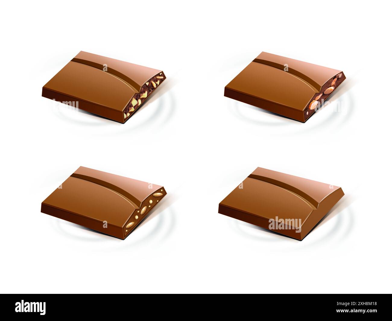 Chocolate Bar Filling Isolated Background 3D Rendering Stock Photo - Alamy