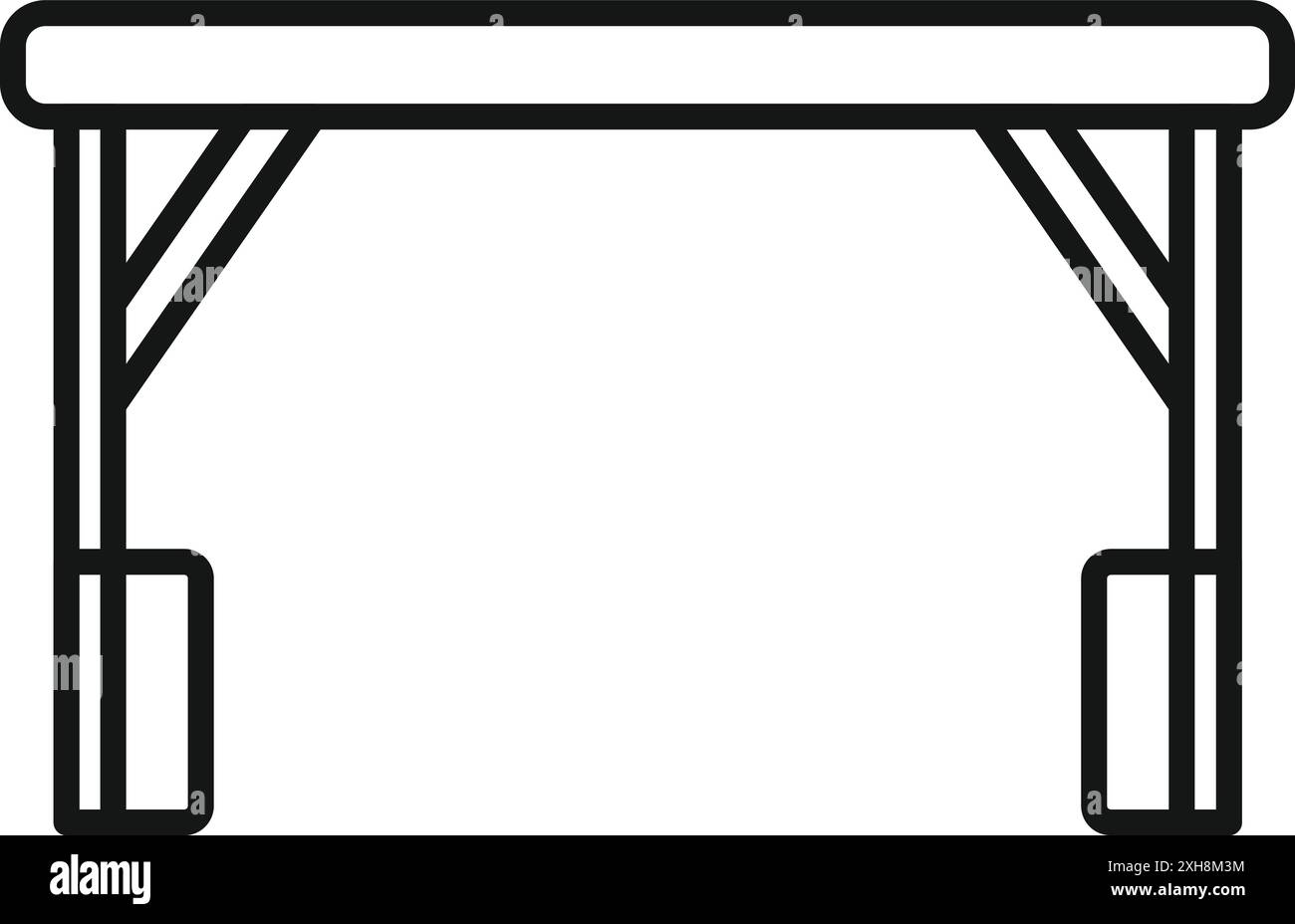 Simple design icon of a wooden barrier gate protecting an entrance ...
