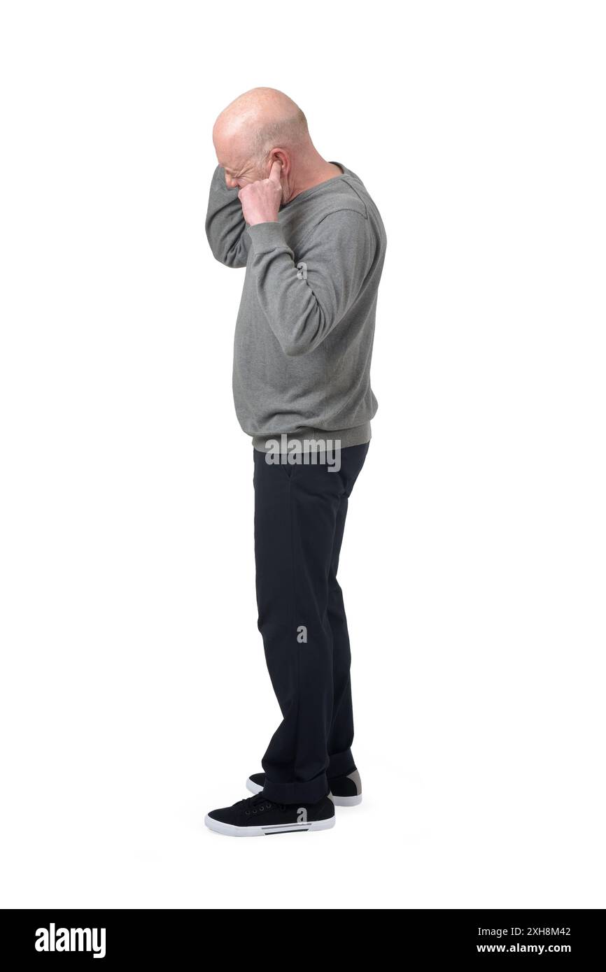 Cover ears loud music Cut Out Stock Images & Pictures - Alamy