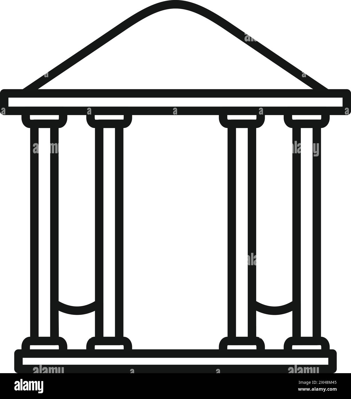 Simple greek style gazebo with triangle roof standing on four columns ...