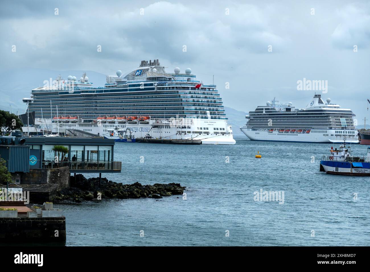 Cruise Ships In Port Ponta Delgada, São Miguel Island The Azores ...
