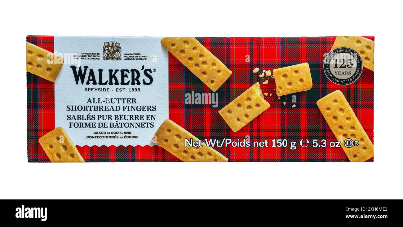 Packet Of Walkers Scottish Shortbread Biscuits Cookies Cut Out Isolated ...