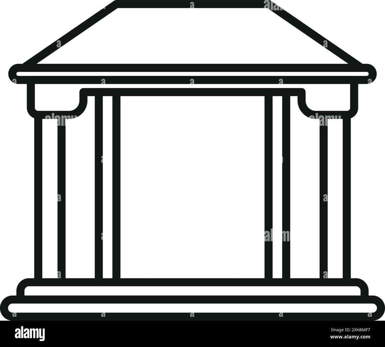 Simple illustration of an ancient greek building with columns and a ...