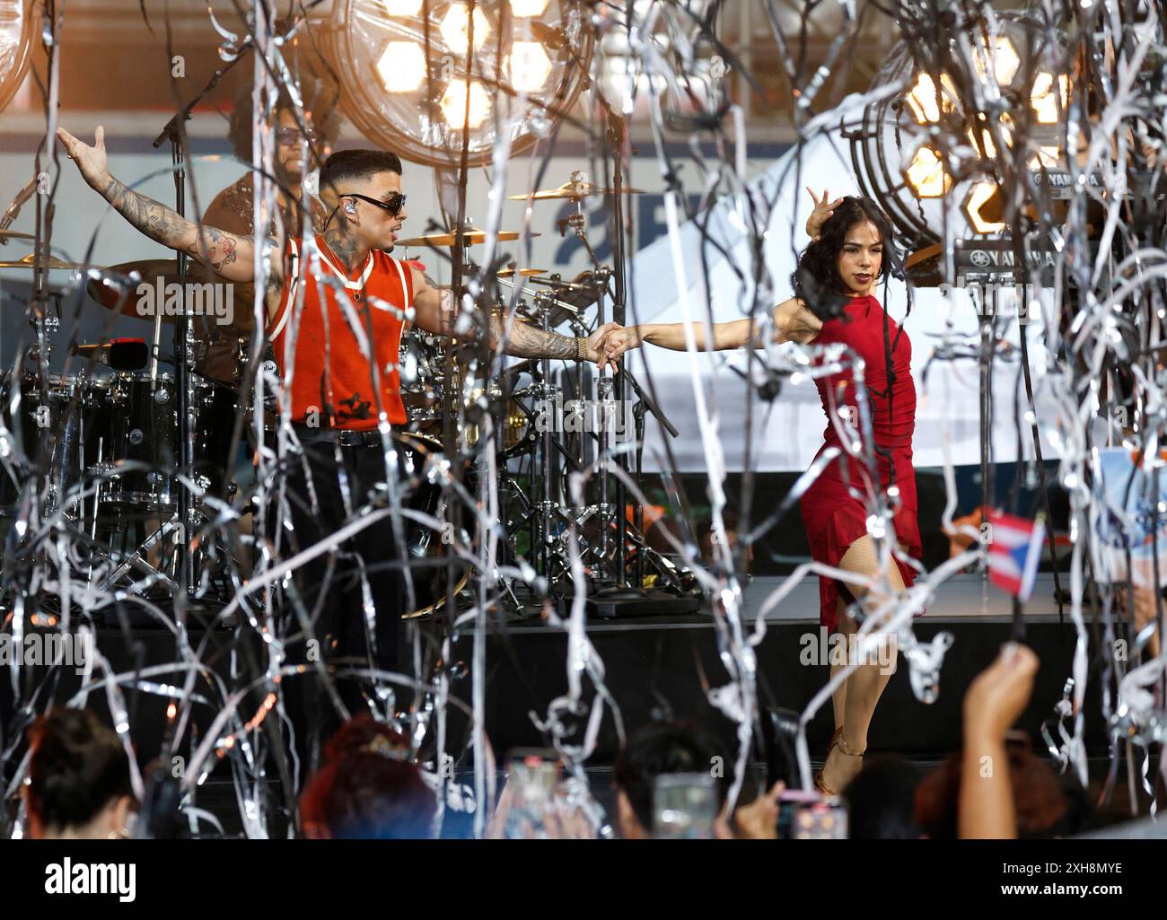 New York, United States. 12th July, 2024. Rauw Alejandro performs on ...