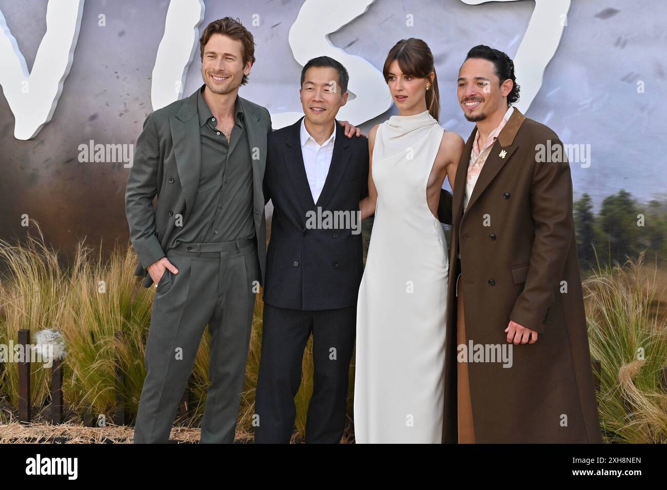 Westwood, CA USA - July 11, 2024: Glen Powell, Lee Isaac Chung, Daisy ...