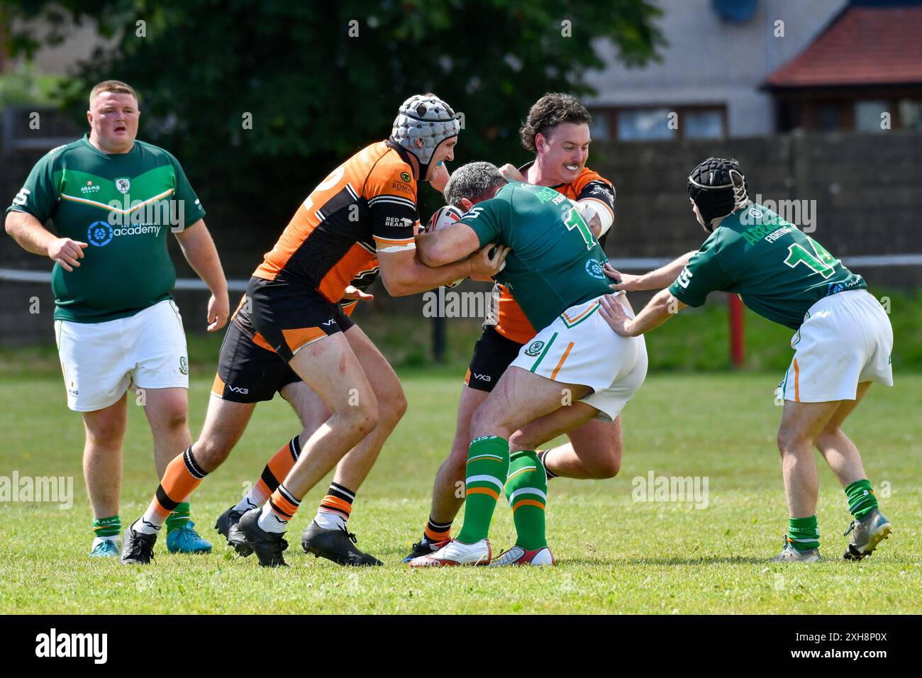 Port Talbot, Wales. 6 July 2024. Jordan Freer of Torfaen Tigers and ...