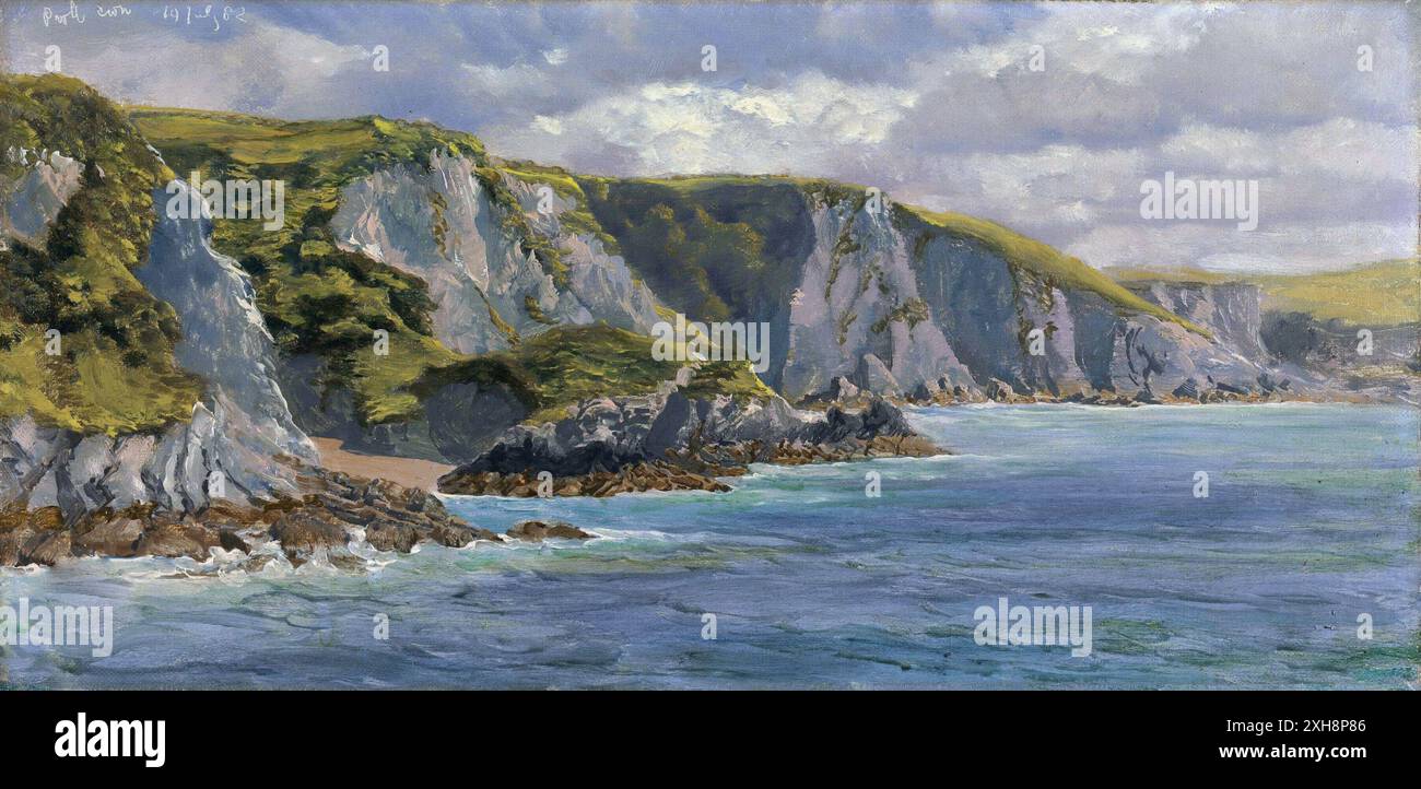 John Brett – On the Welsh Coast 1882. 18×36 Stock Photo - Alamy