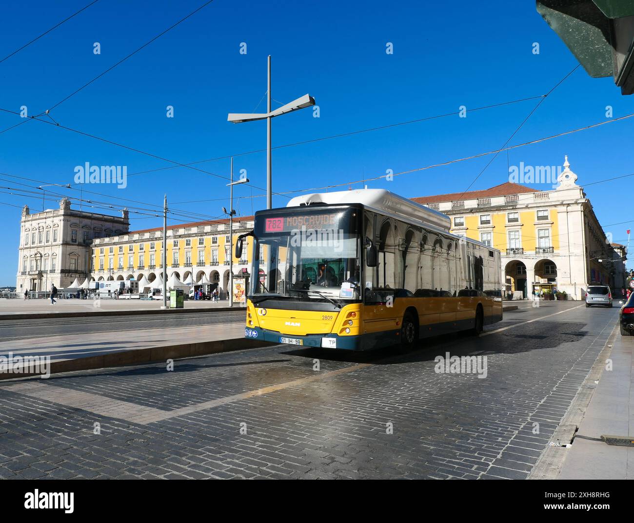Lisbon, Portugal. April 23. 2024. Public transport biogas bus. Carris ...