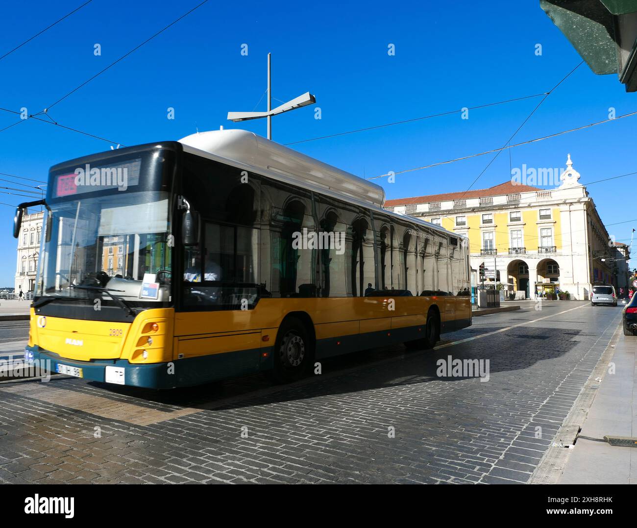 Lisbon, Portugal. April 23. 2024. Public transport biogas bus. Carris ...