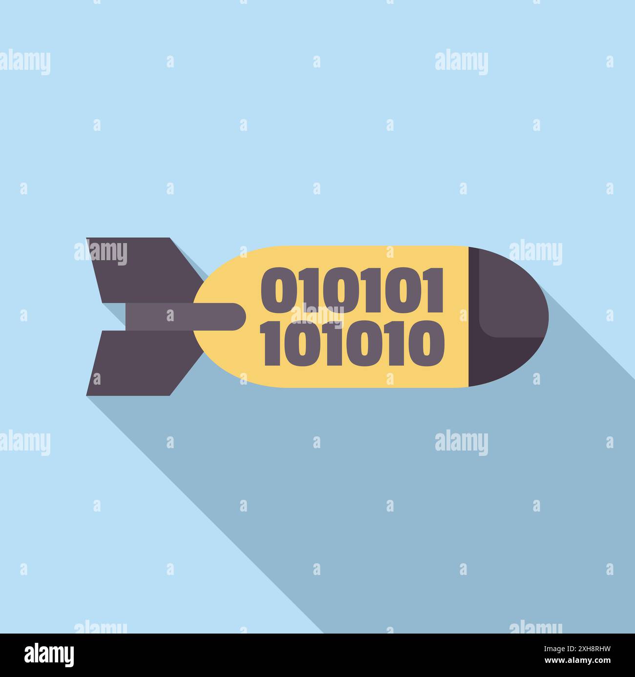 Binary code forming a bomb illustrating the concept of digital warfare ...