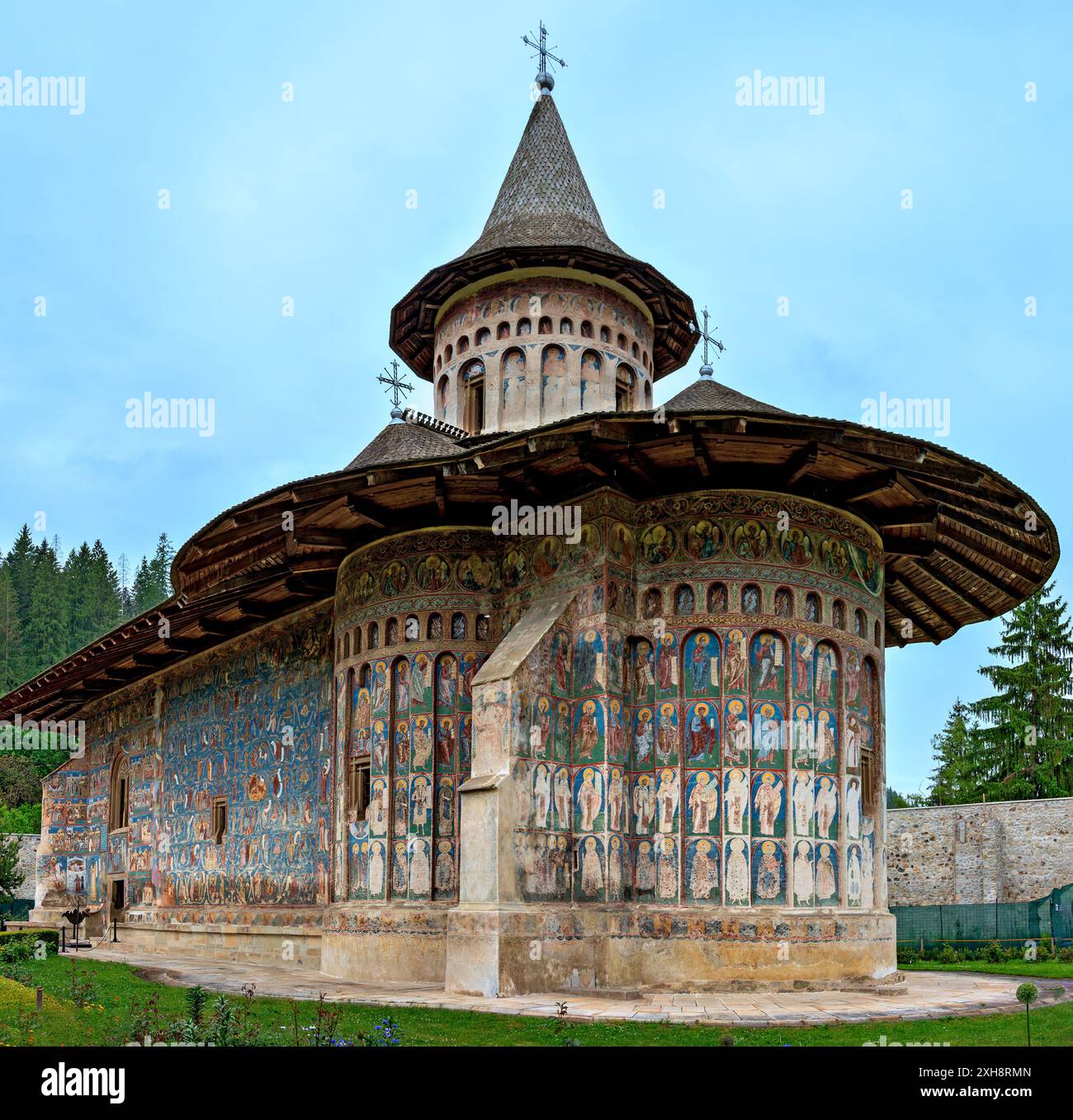 frescoes on the altar outer wall of the orthodox church at the ...