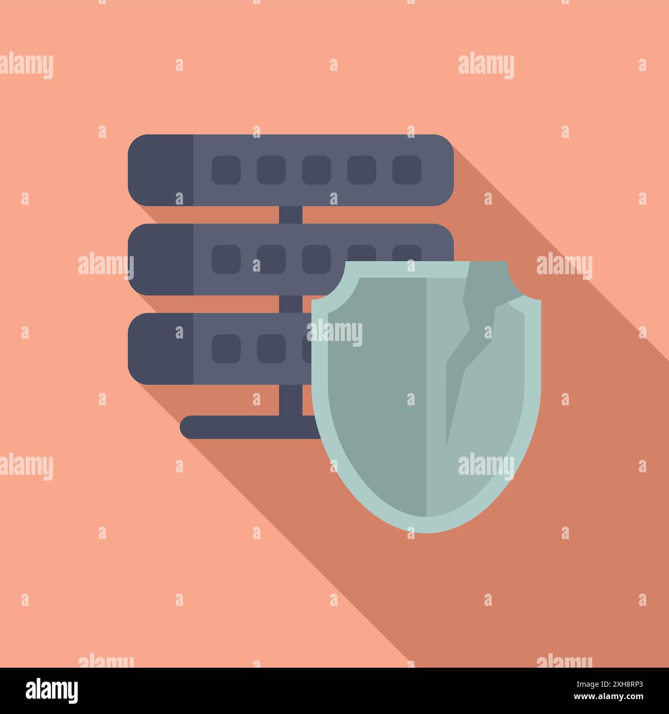 Server rack being protected by a broken shield, depicting a security breach Stock Vector Image ...