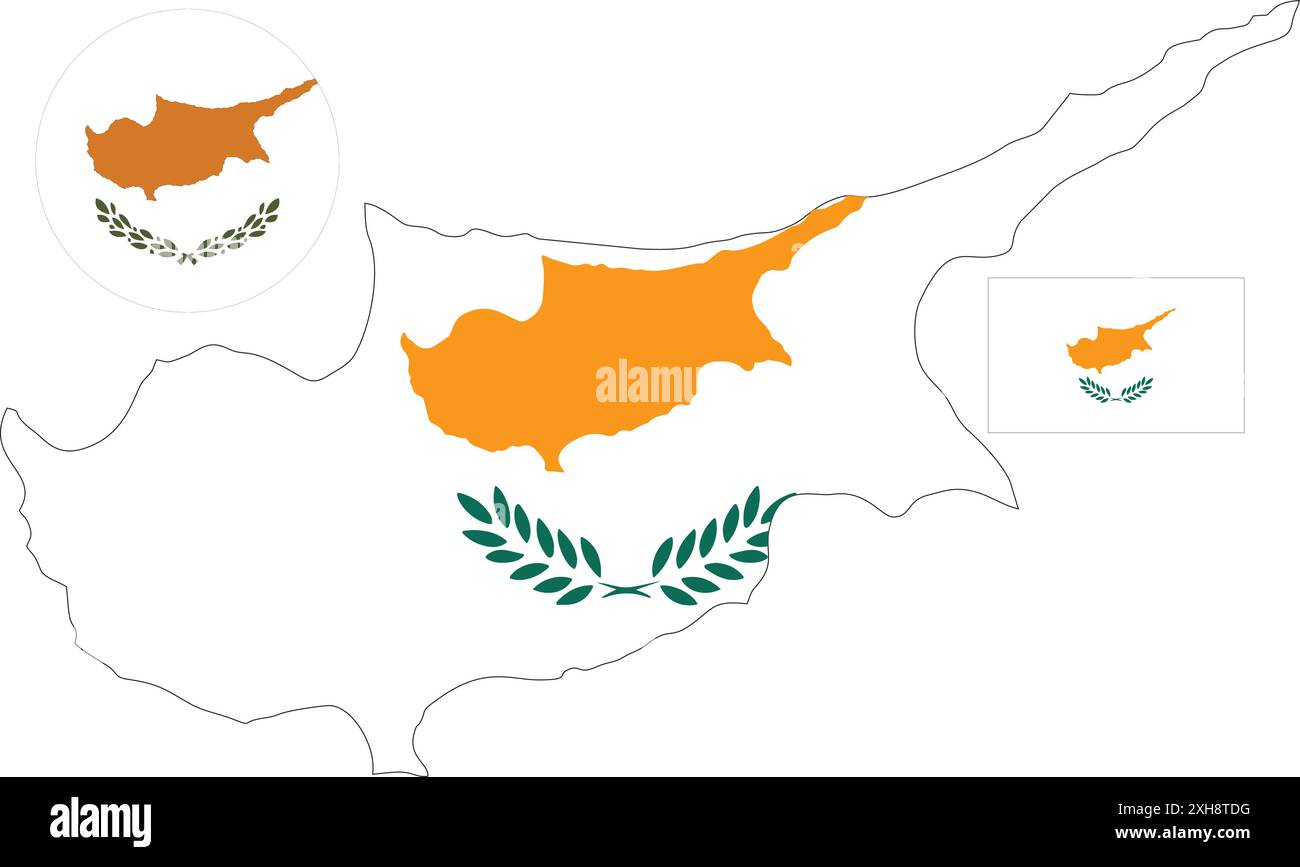 Republic of cyprus map Stock Vector Images - Alamy