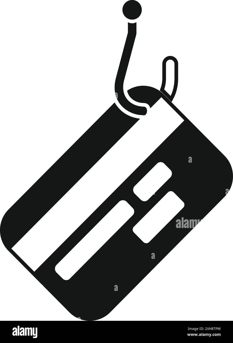 Black silhouette icon illustrating the concept of phishing, stealing ...