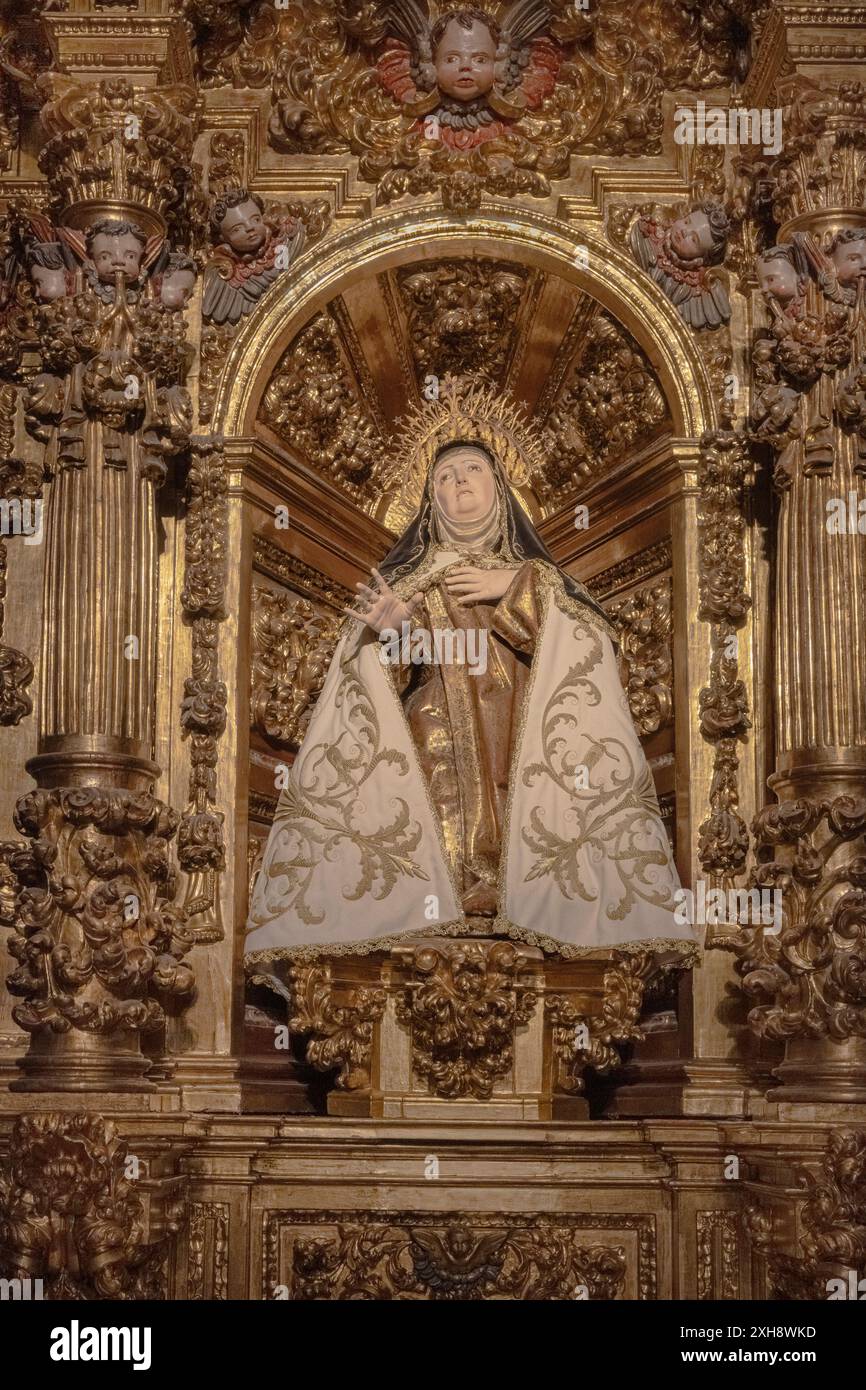 Spain, Castile and Leon, Avila, Basilica de Santa Teresa, statue of the ...