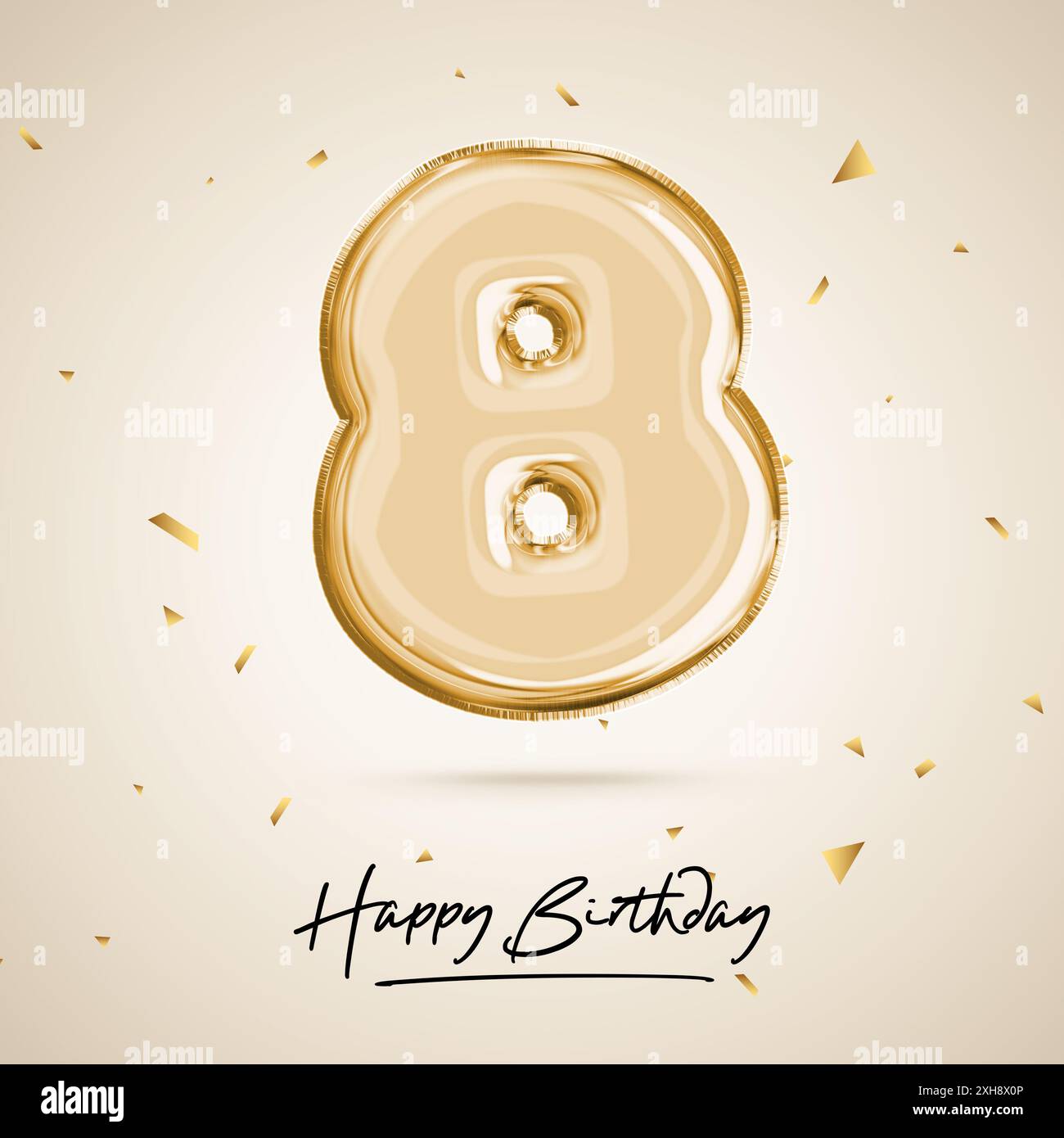 Celebrating an eight years anniversary. Birthday number 8 black balloon ...