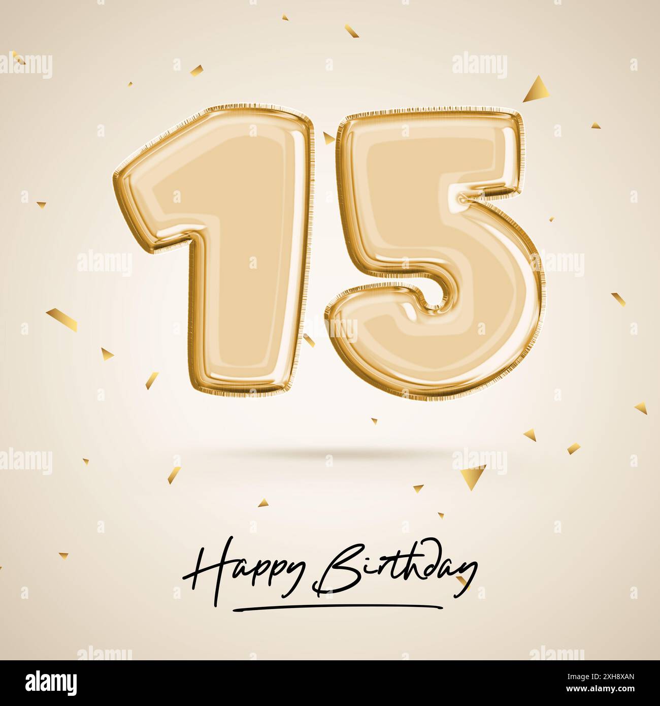 Fifteen year anniversary celebration, birthday number 15, black balloon ...