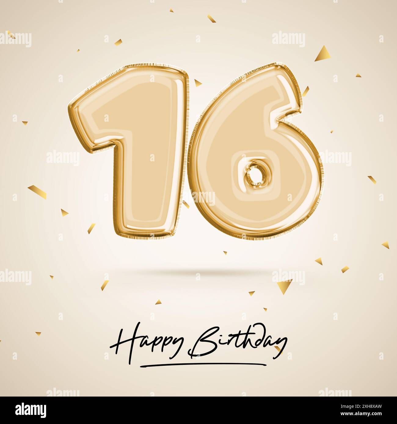 Sixteen year birthday celebration, birthday number 16, black balloon ...