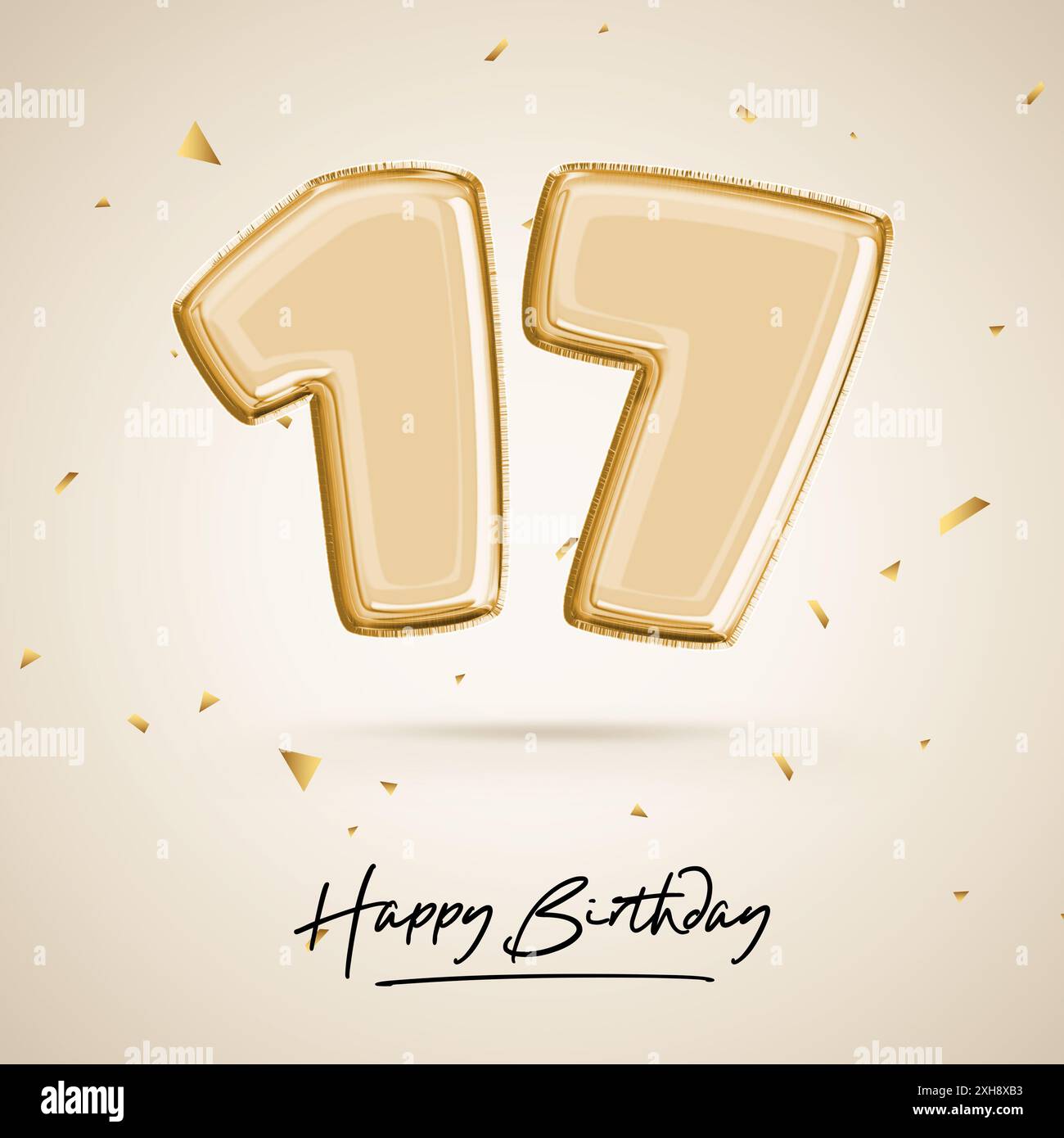 Seventeen year anniversary celebration, birthday number 17, black ...