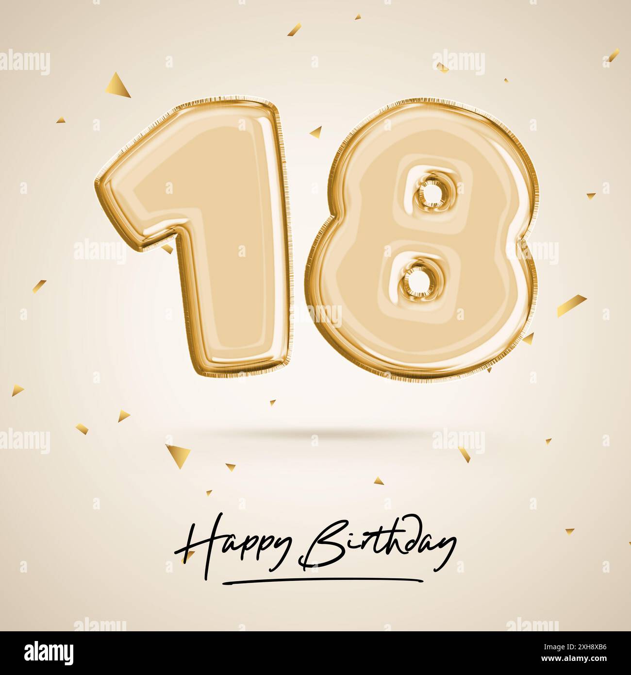 3d number 18 gold hi-res stock photography and images - Alamy