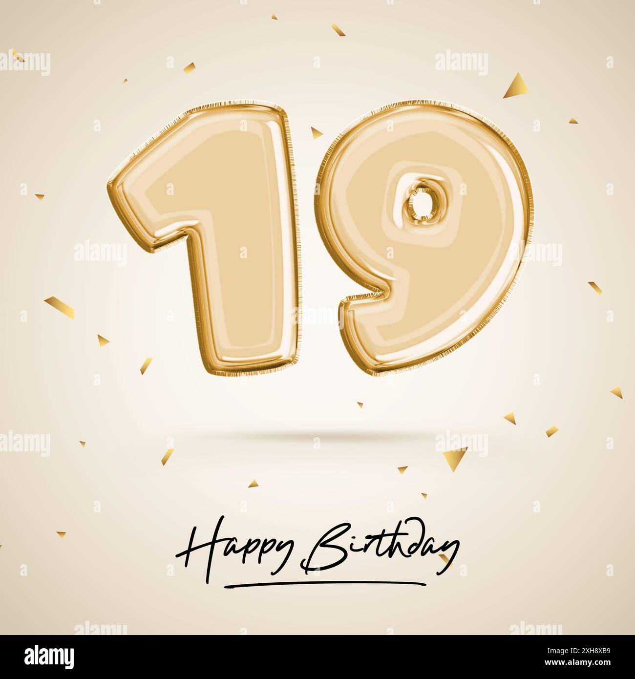 Happy birthday number 19 greeting hi-res stock photography and images ...