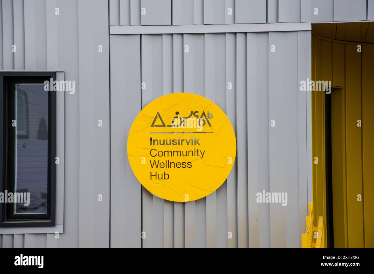 Inuusirvik Community Wellness Hub sign in English and Inuktitut in ...