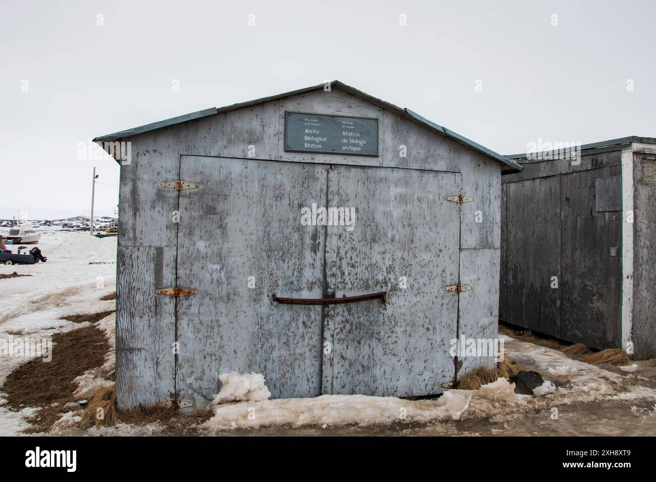 Arctic Biological Station on the beach on Frobisher Bay in Iqaluit ...