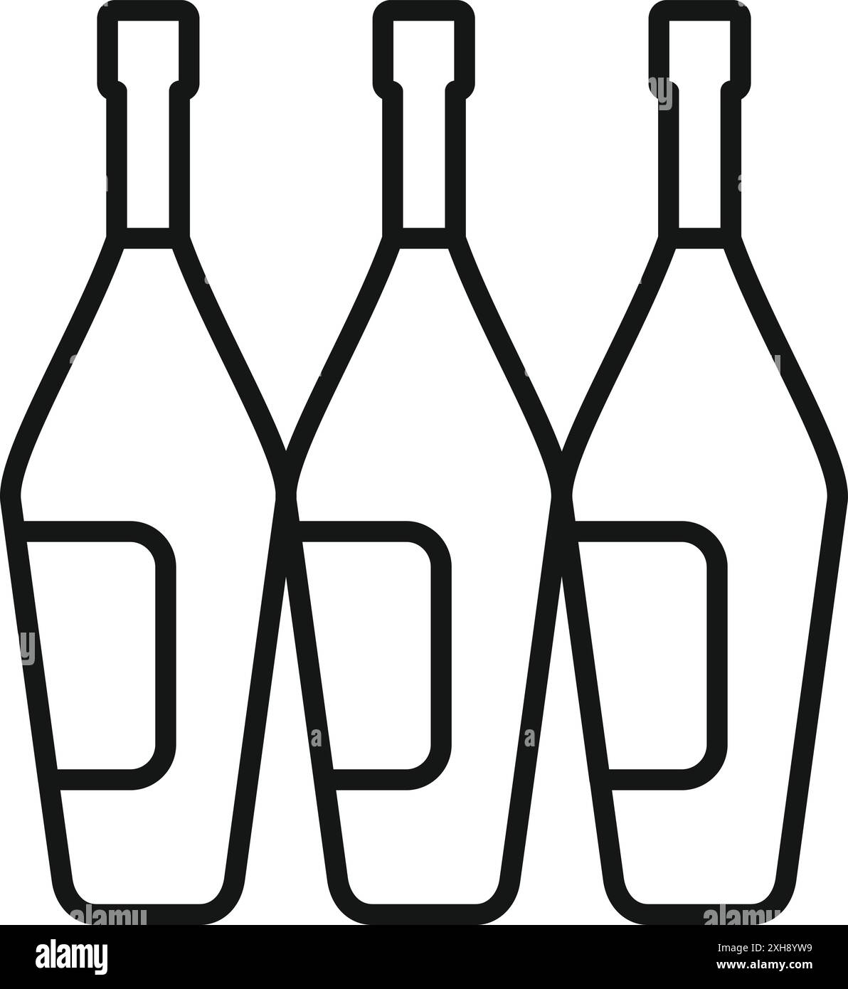 Three bottles with blank labels standing together, perfect for ...