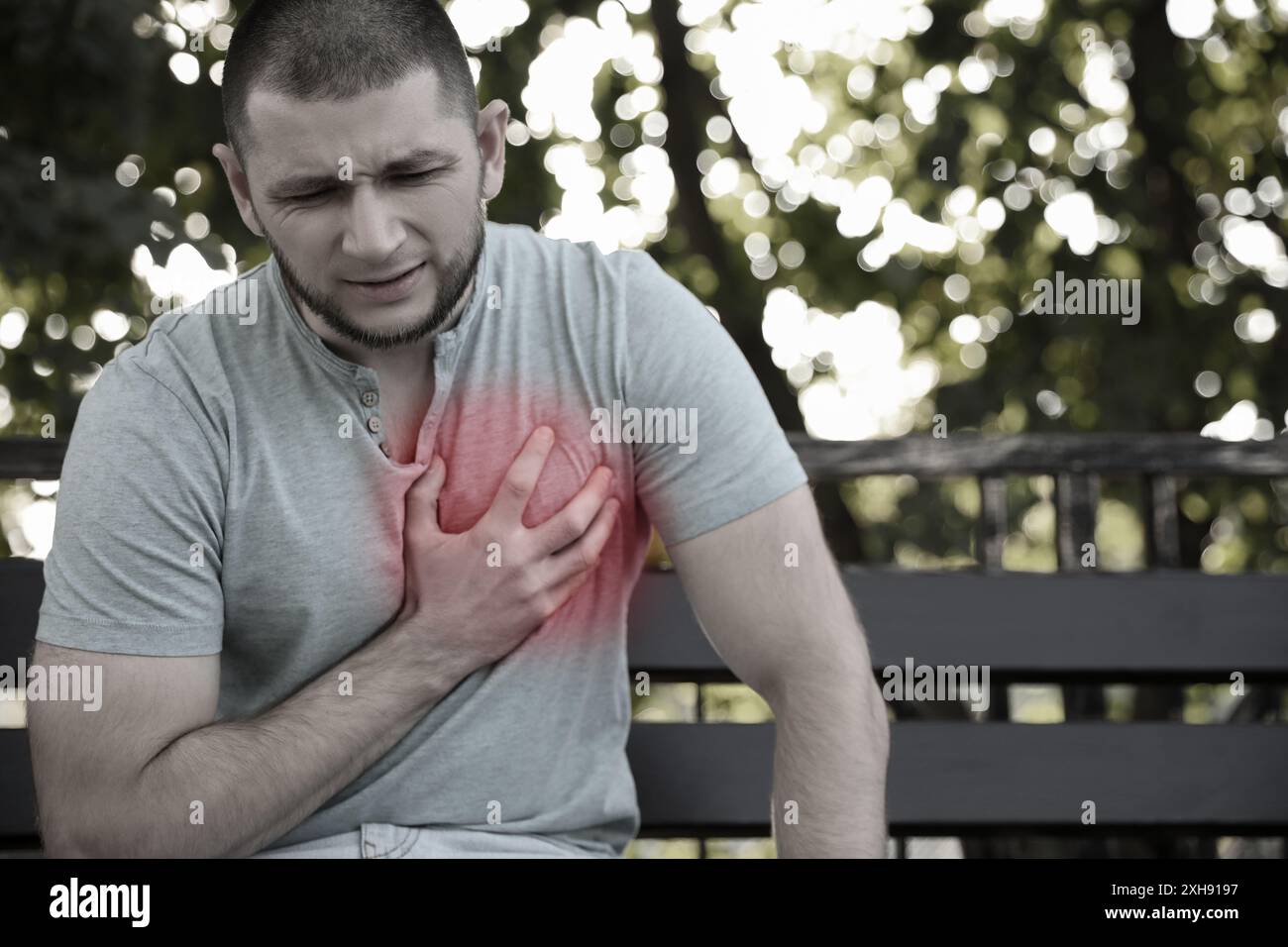 Young adult doctor chest pain hi-res stock photography and images - Alamy