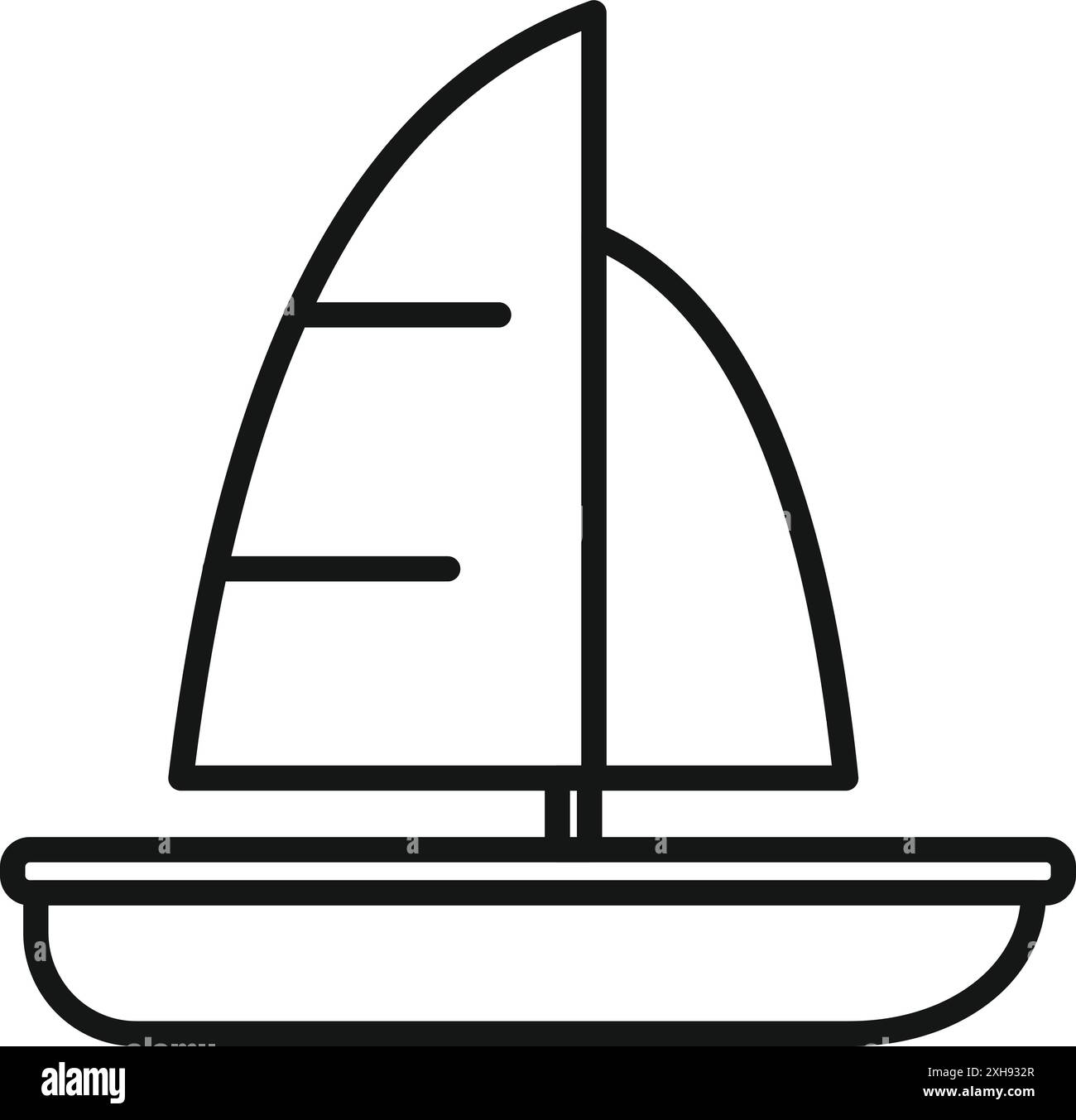 Outline sailing ship recreation travel Cut Out Stock Images & Pictures ...