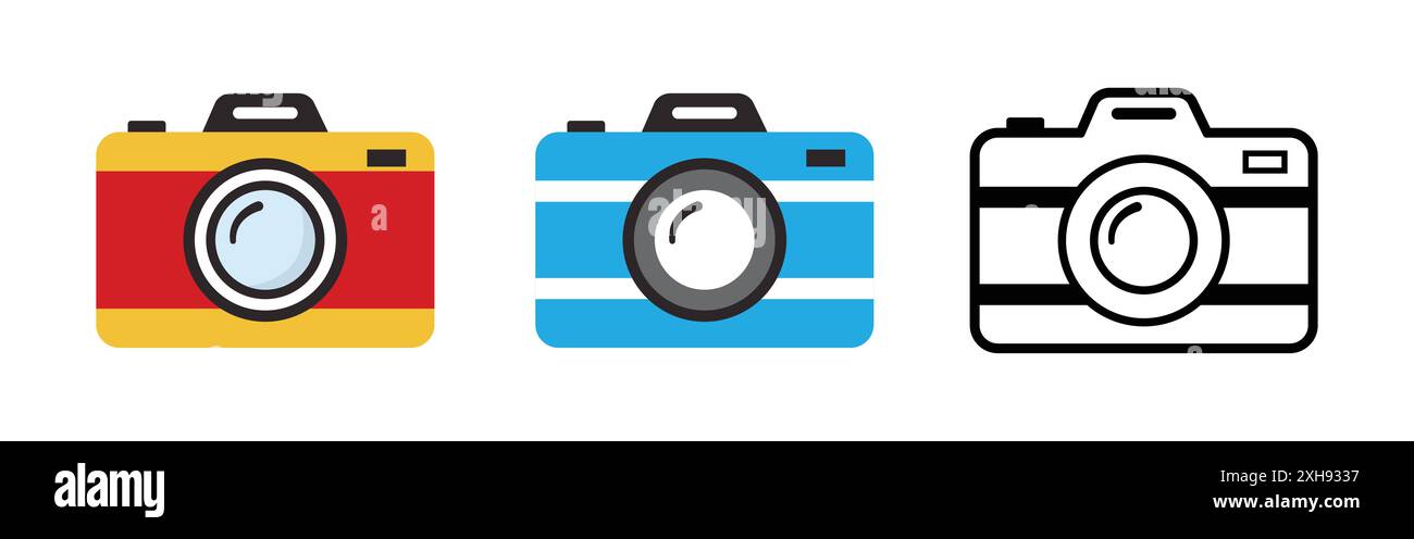 Set of camera icon. Photo camera in flat style. Vector illustration ...