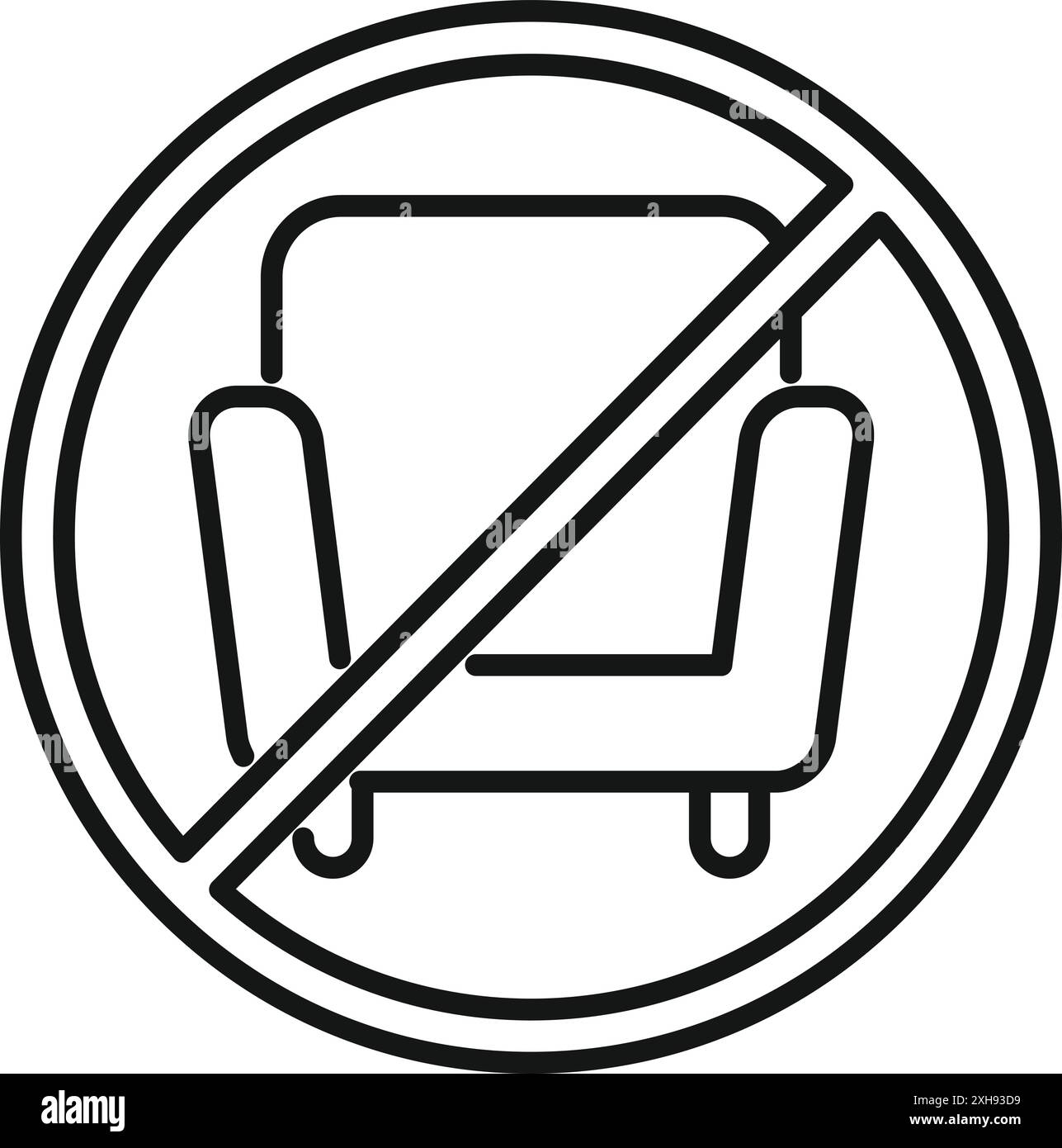 Simple black and white no sitting sign featuring the silhouette of an ...