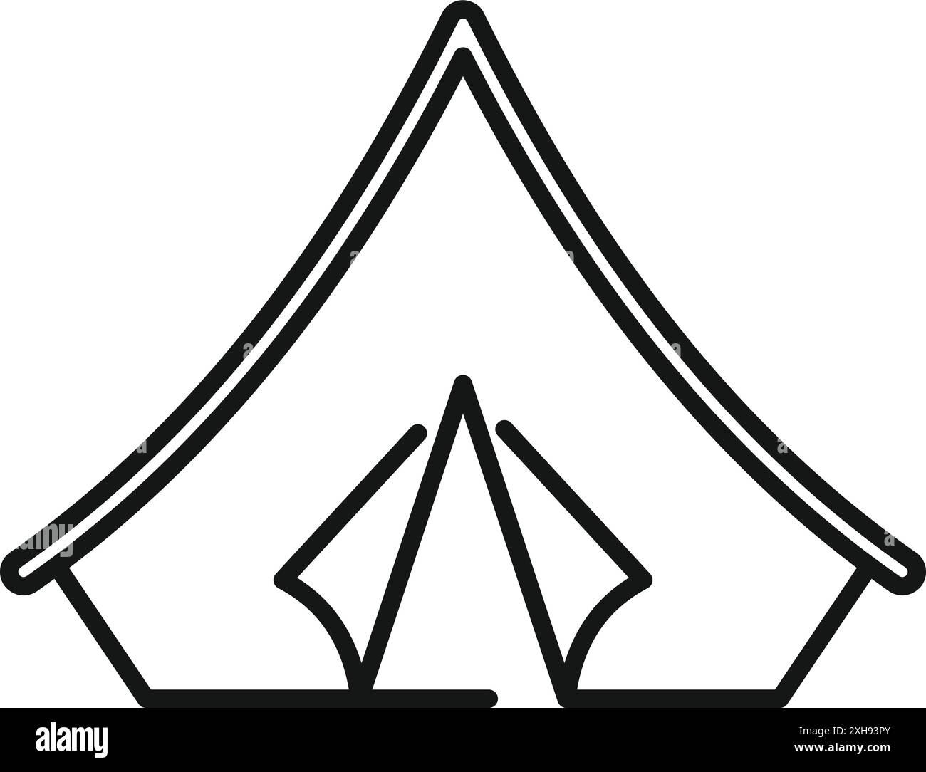 Simple line drawing of a camping tent, suggesting outdoor activities ...