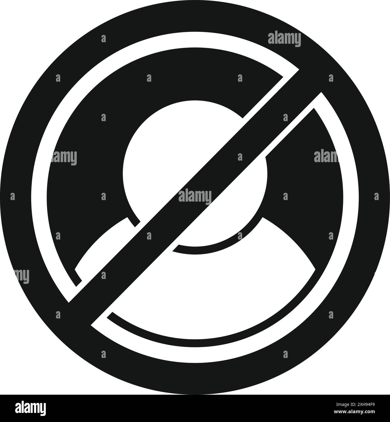 Black and white icon of a person inside a circle with a diagonal line ...