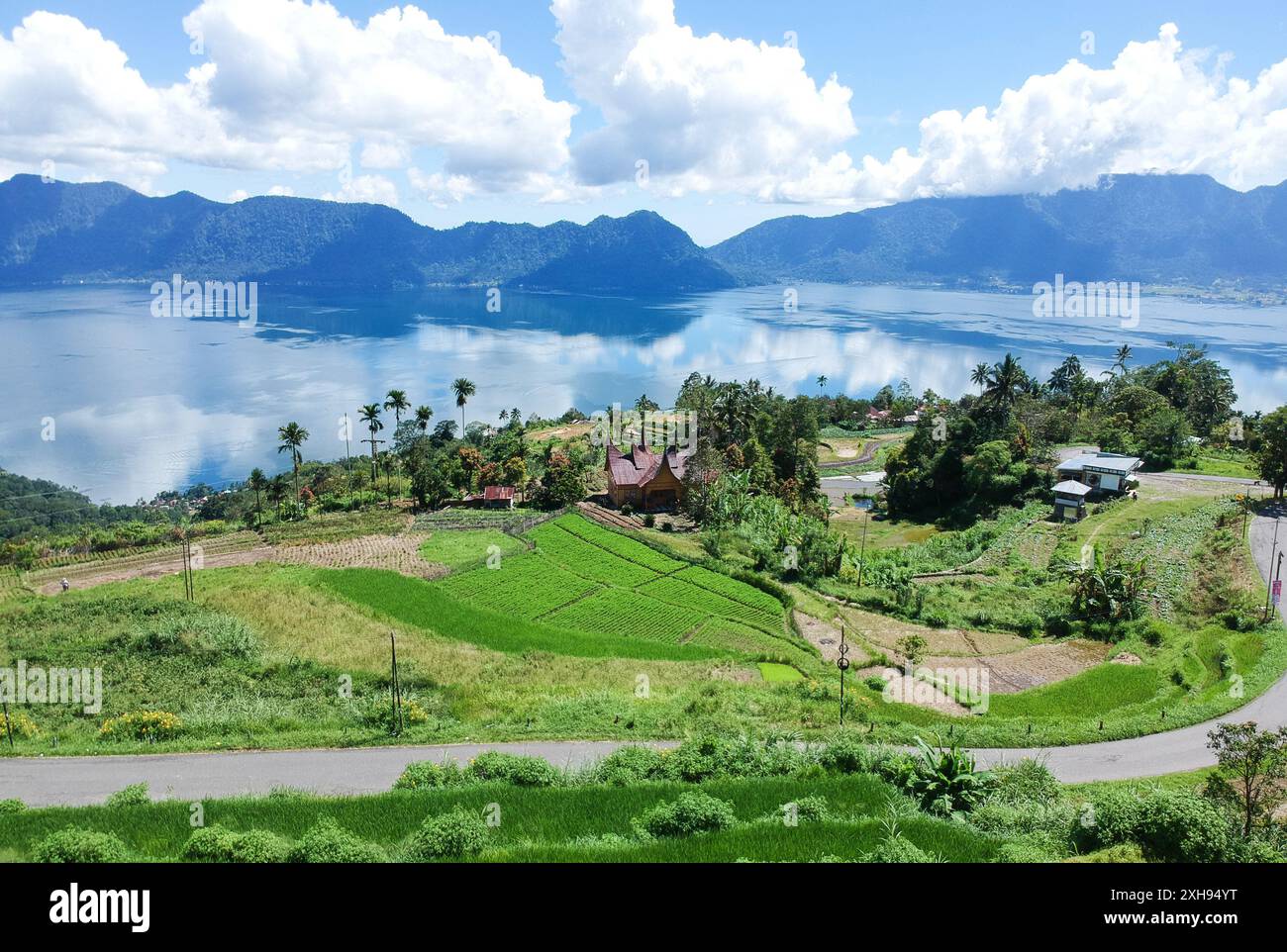 July 11, 2024, Agam Regency, West Sumatra, Indonesia: An aerial view is ...