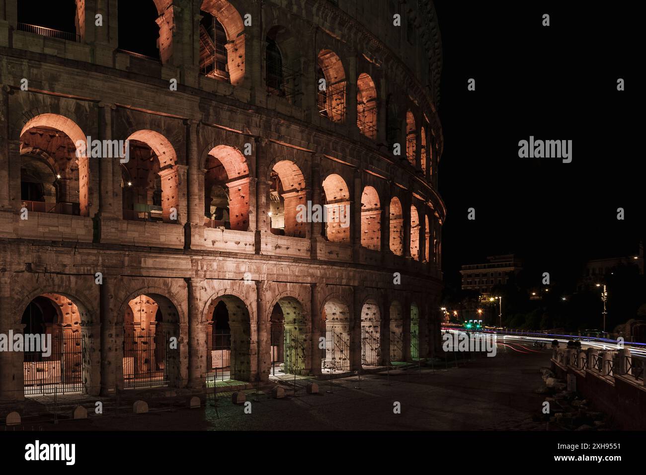 less known side of the colosseum photographed at night Stock Photo - Alamy