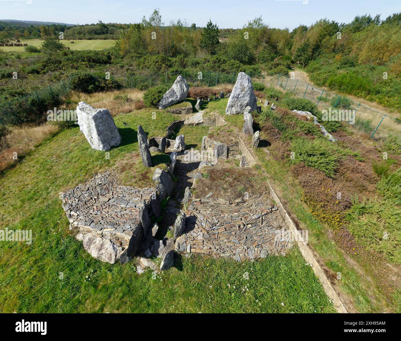Landes de Cojoux, Saint-Just, Brittany, France. The excavated ...