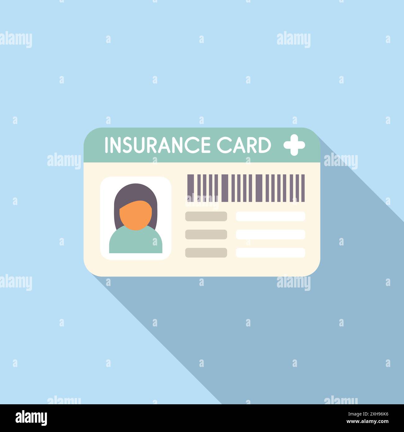 Medical insurance card showing patient profile with personal data for ...