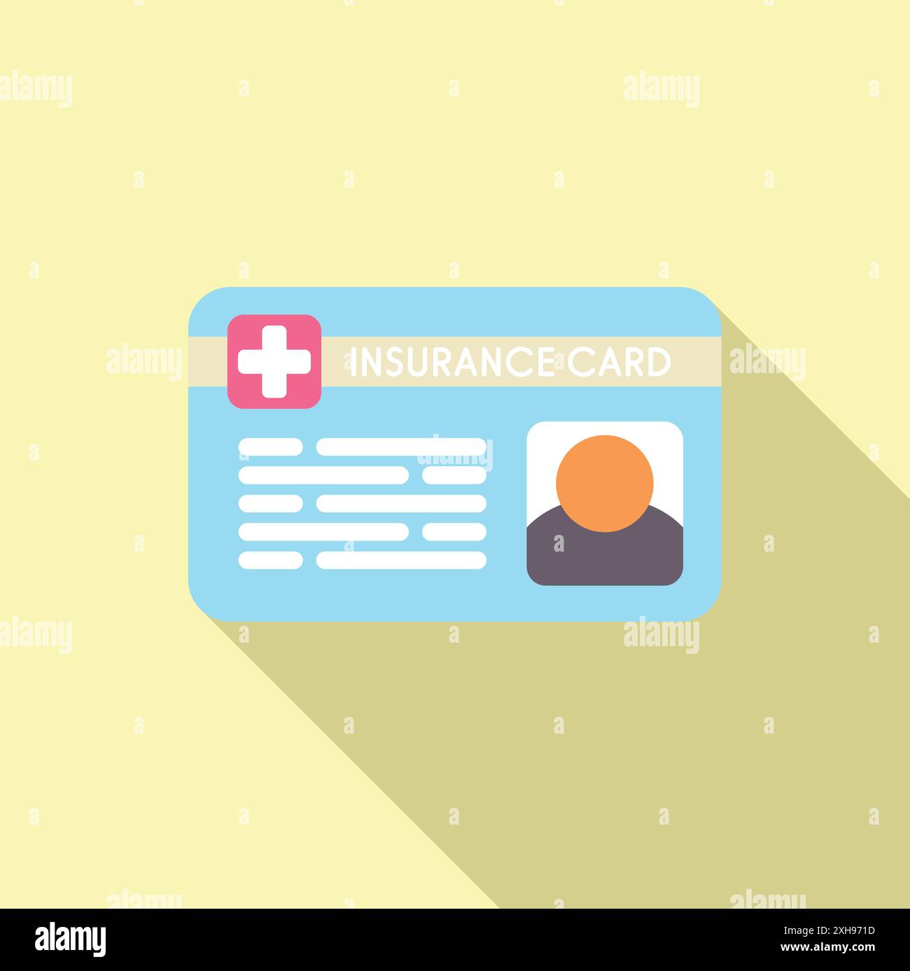Blue insurance card displaying personal information and photo for ...