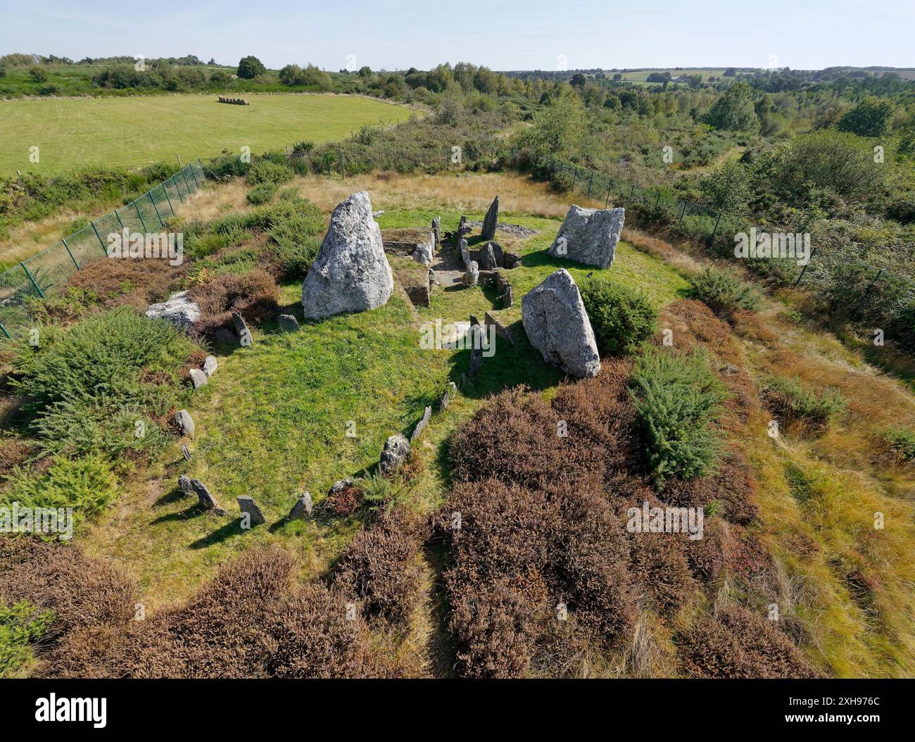 Landes de Cojoux, Saint-Just, Brittany, France. The excavated ...